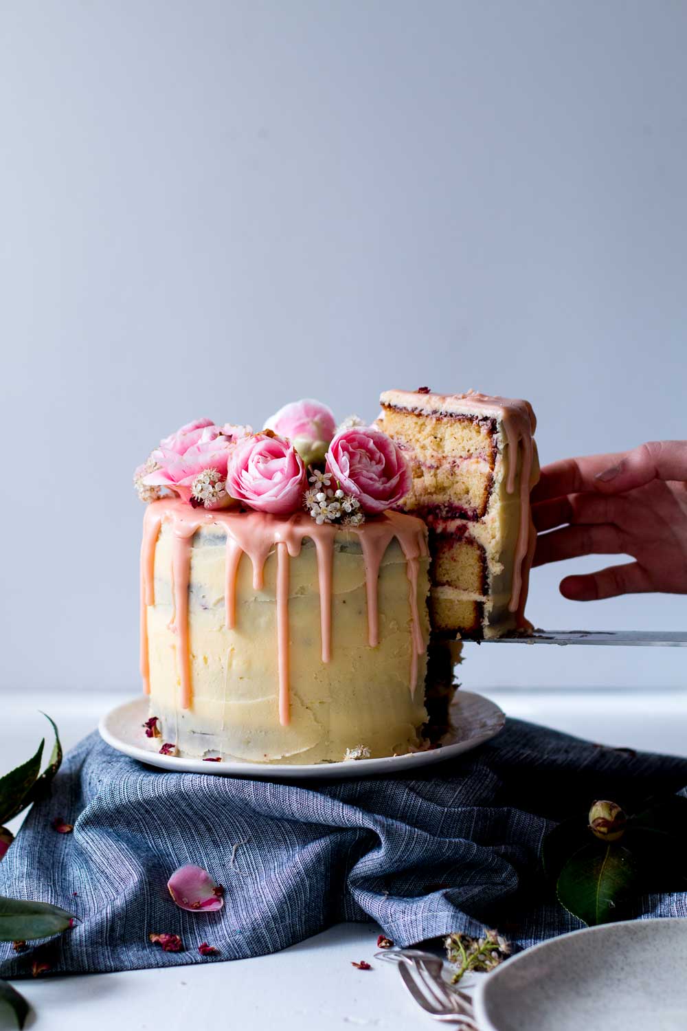 Lemon, Almond & Raspberry Layer Cake | The Brick Kitchen