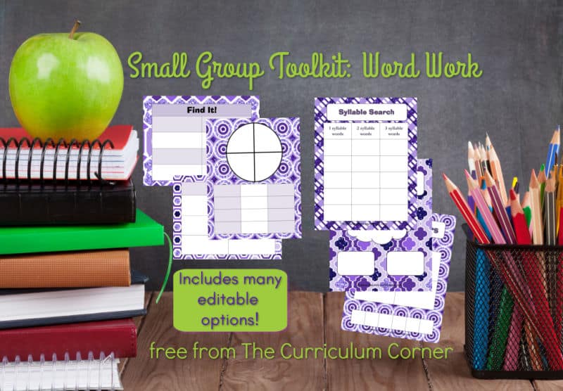 Word Work Activities For Small Groups The Curriculum Corner 123 word-work-activities-for-small-groups-the-curriculum-corner-123