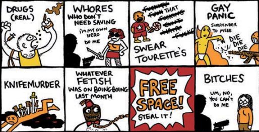 Edgy Comics Bingo by Cathy Leamy