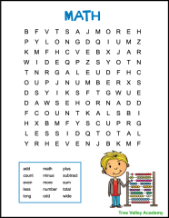 Free Math Word Search Printable