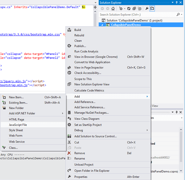 C# Tutorial: Saving the State of a Bootstrap Collapsible Panel Using ...