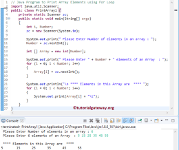 Printing Array In Java PRINTINGRTP