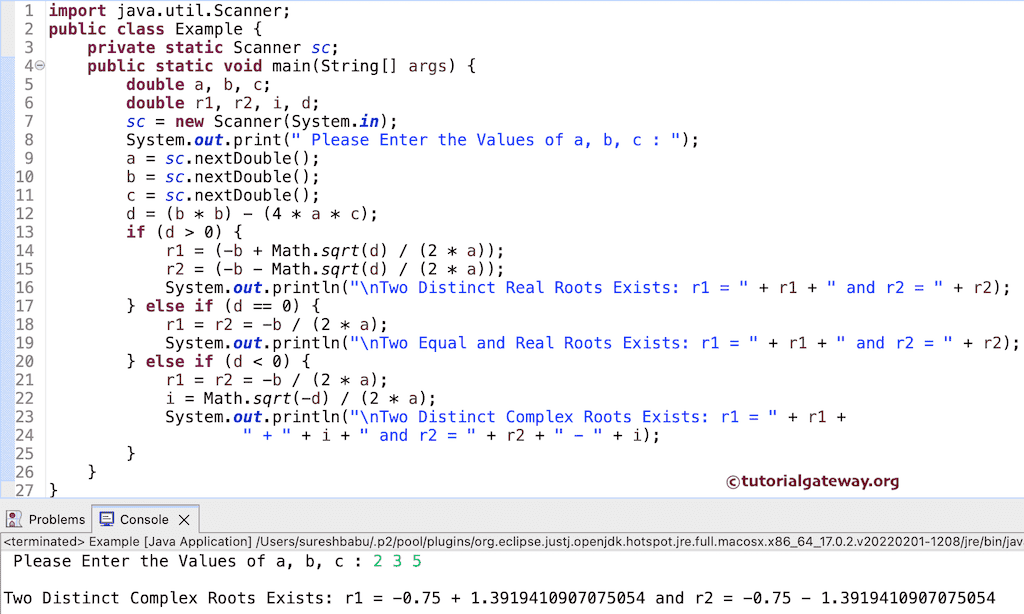 C Program To Find Square Root Of A Given Quadratic Equation Tessshebaylo