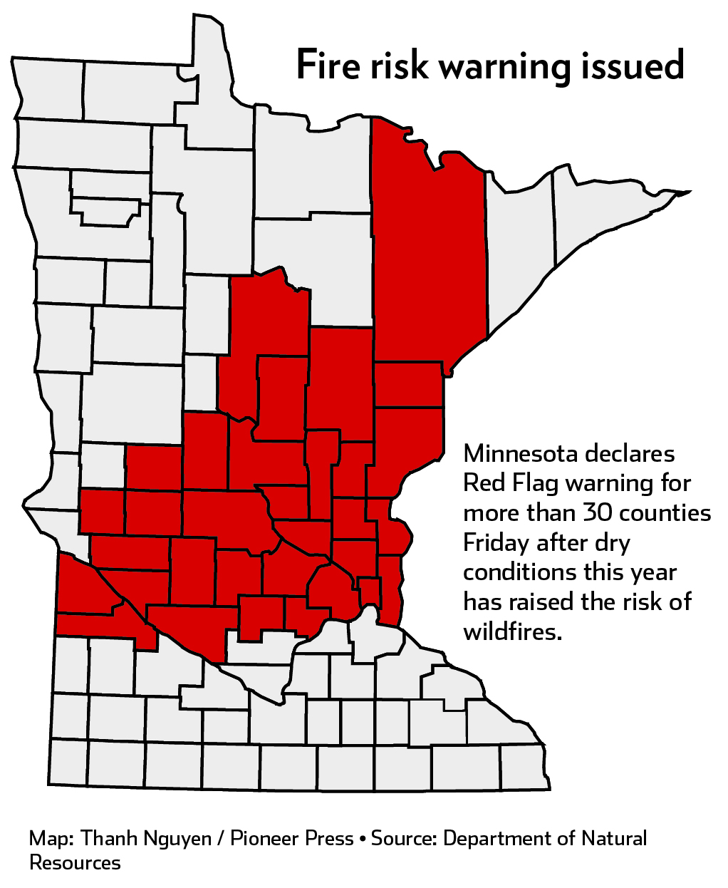 Wildfire warning issued for central Minnesota, including Twin Cities ...