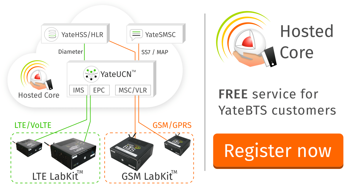 Hosted Core - Free GSM/GPRS or LTE/IMS Core Network service for labs