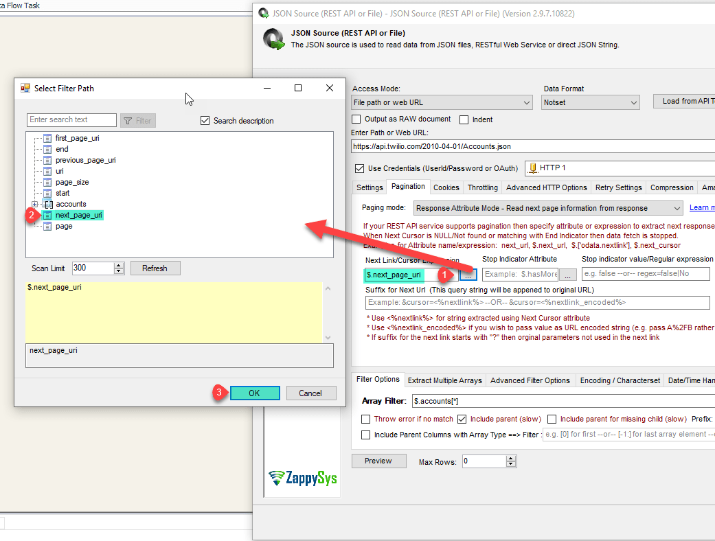 Read data from Twilio API in SSIS | ZappySys Blog
