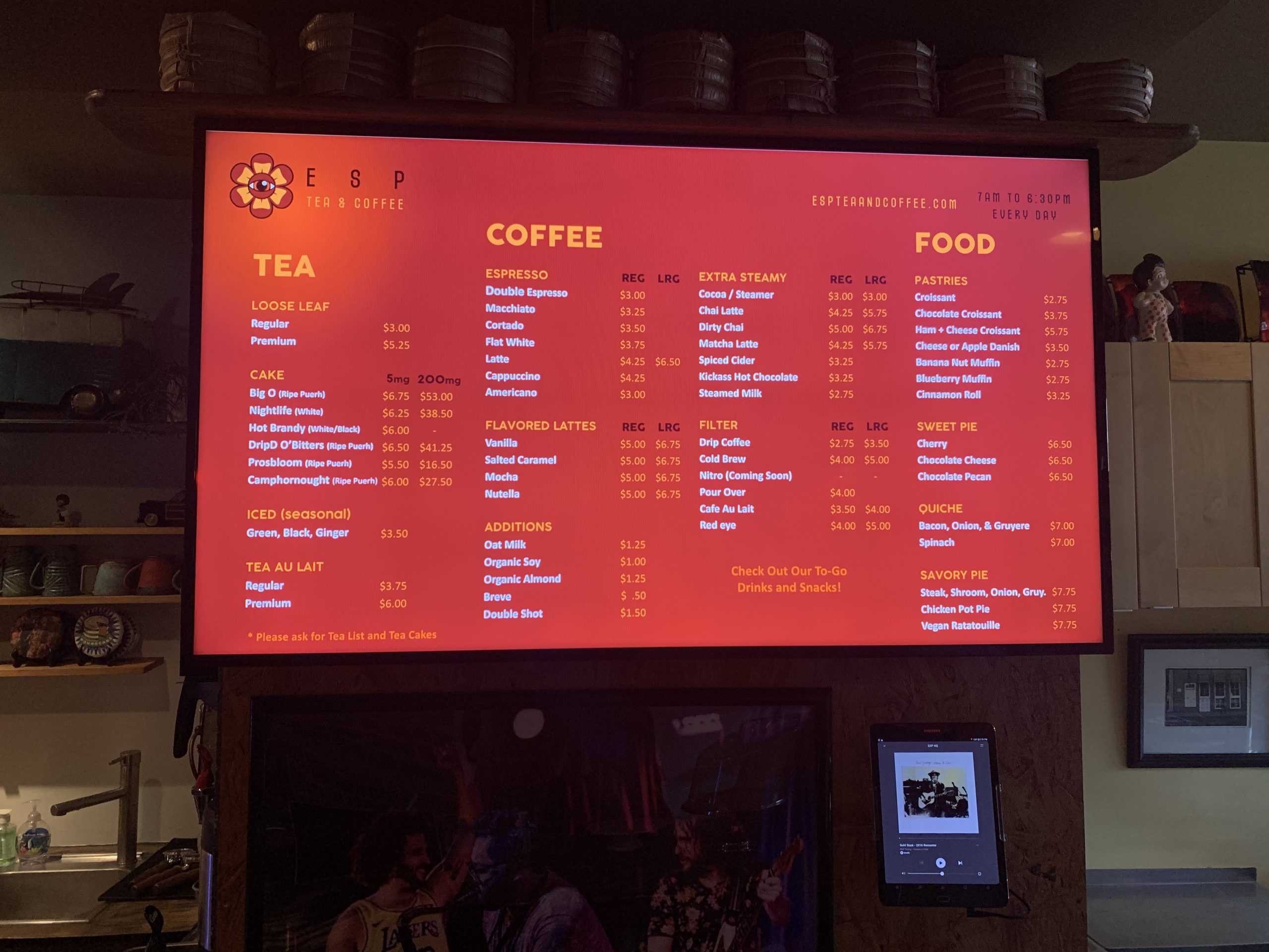 ESP Tea & Coffee Menu - Zerflin